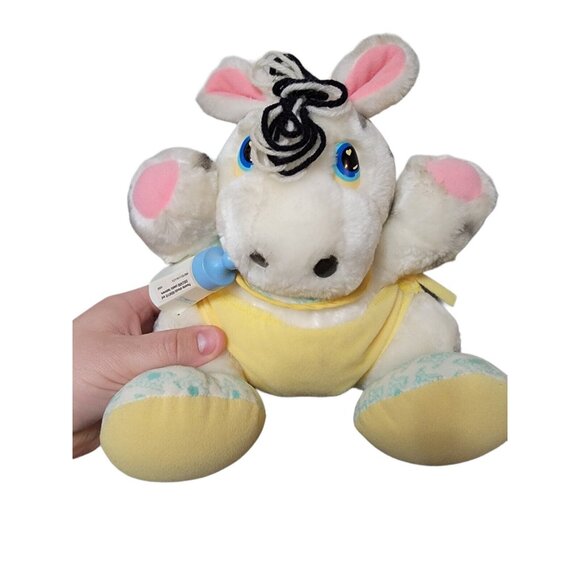 Tonka | Toys | Tonka Zoobabies Zebra Plush Animal Black White Bib Yarn ...